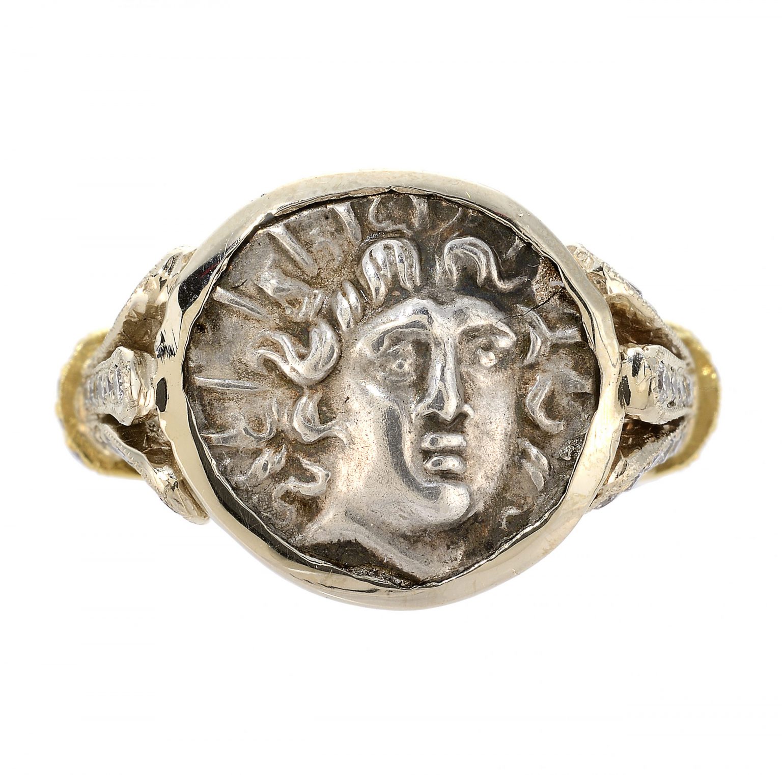 Rhodes Silver Hemidrachm Two-Tone Coin Ladies’ Ring – Zabler Design ...
